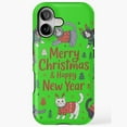 Christmas Kittens Cheer Holiday Art Phone Case 17 16 15 14 13 12 11 Pro ...