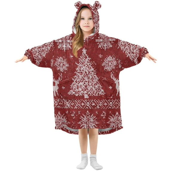 Christmas Knit Pattern Reindeer Snowflake Tree Flannel Wearable ...