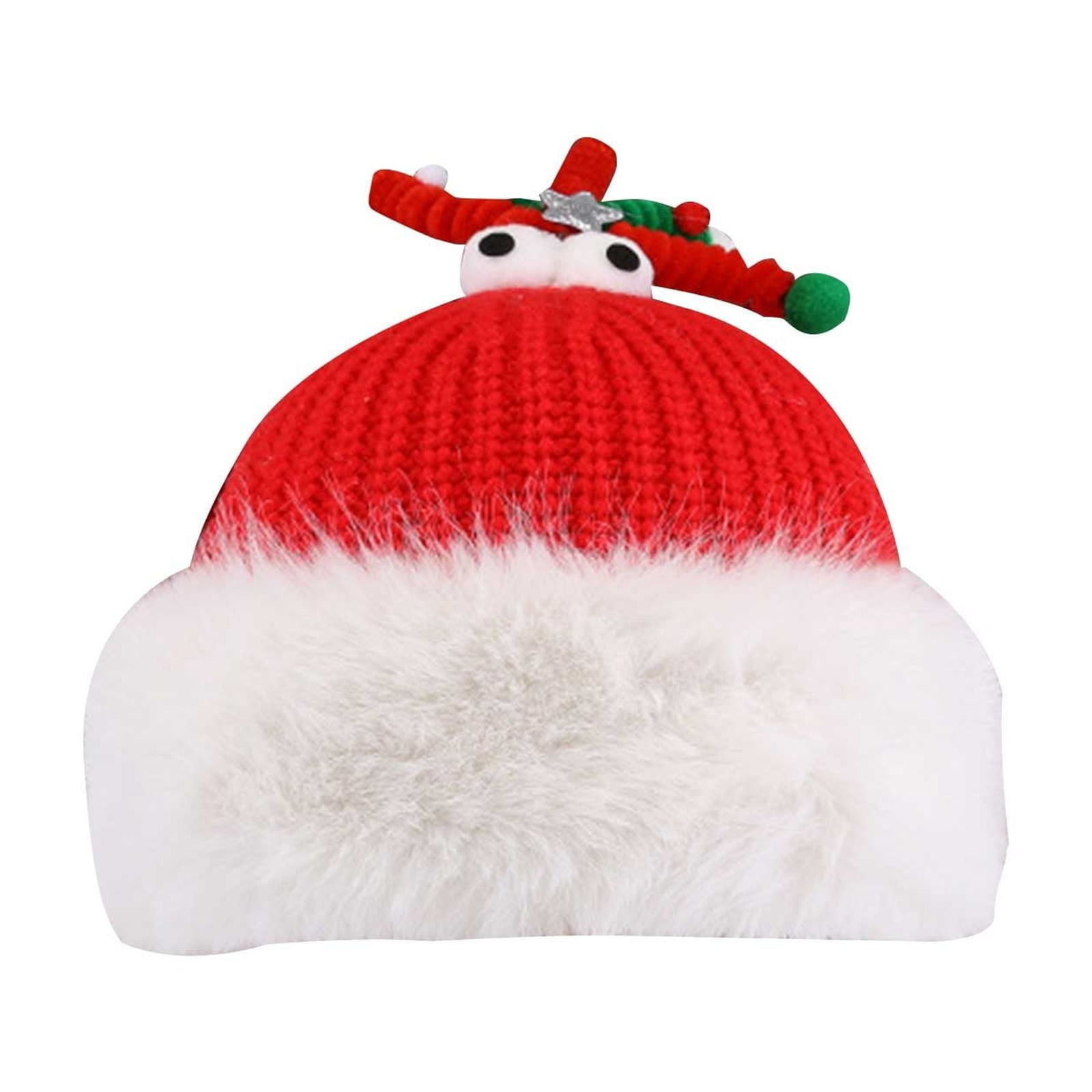 BWASD Christmas Knitted Antler Hat Cute Christmas Knitted Hat Winter ...
