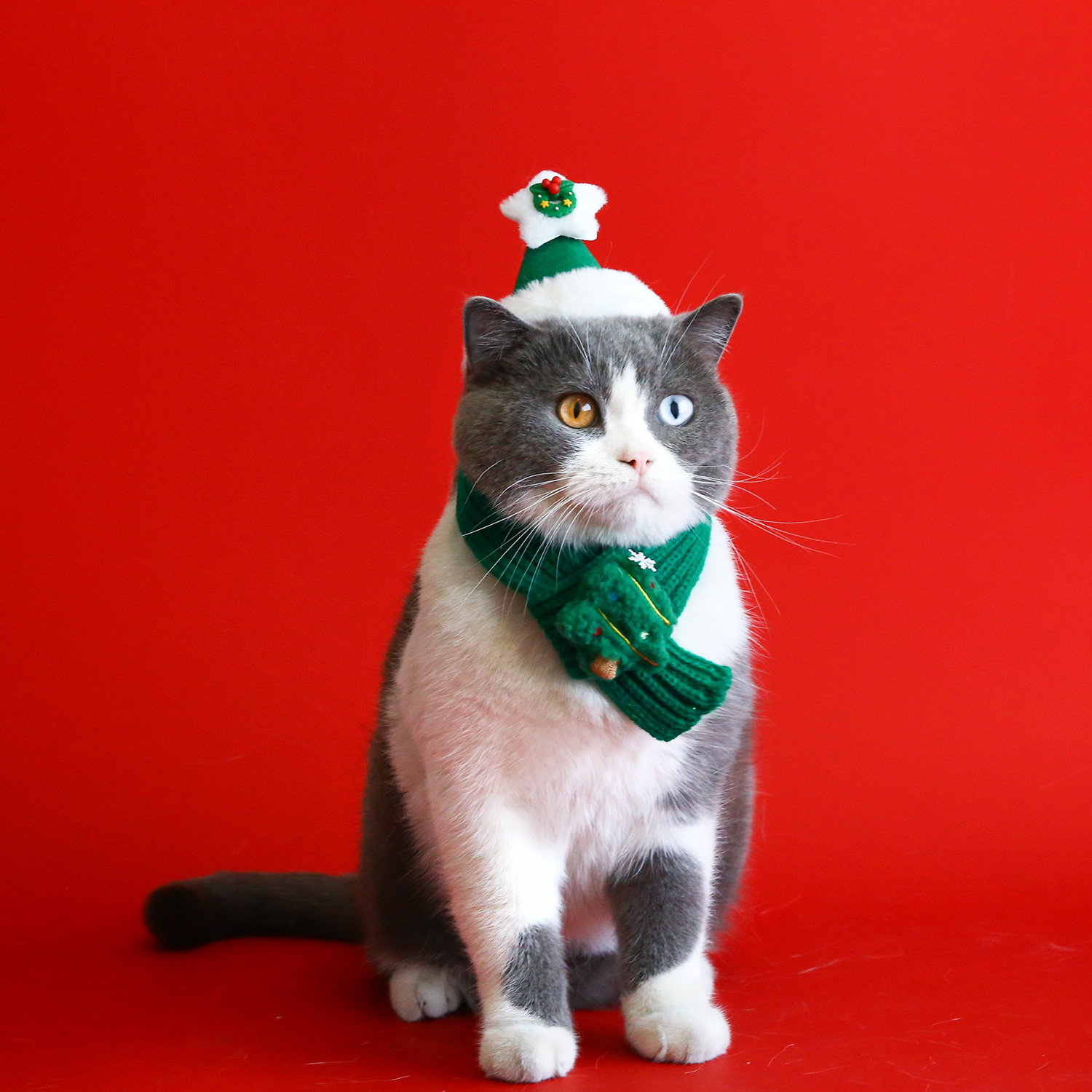 Christmas Knitted Scarf, Red Green Knit Scarves, Neck Warmer Bandana ...