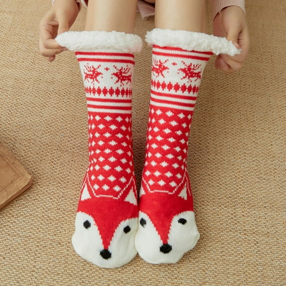 Christmas Knitting Socks for Women Girls Gifts Cute Fun Cozy Fluffy ...