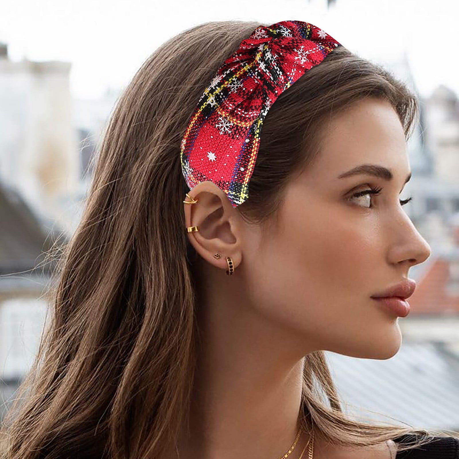 Christmas Knotted Headband for Women - Holiday Hair Accessories Wide ...