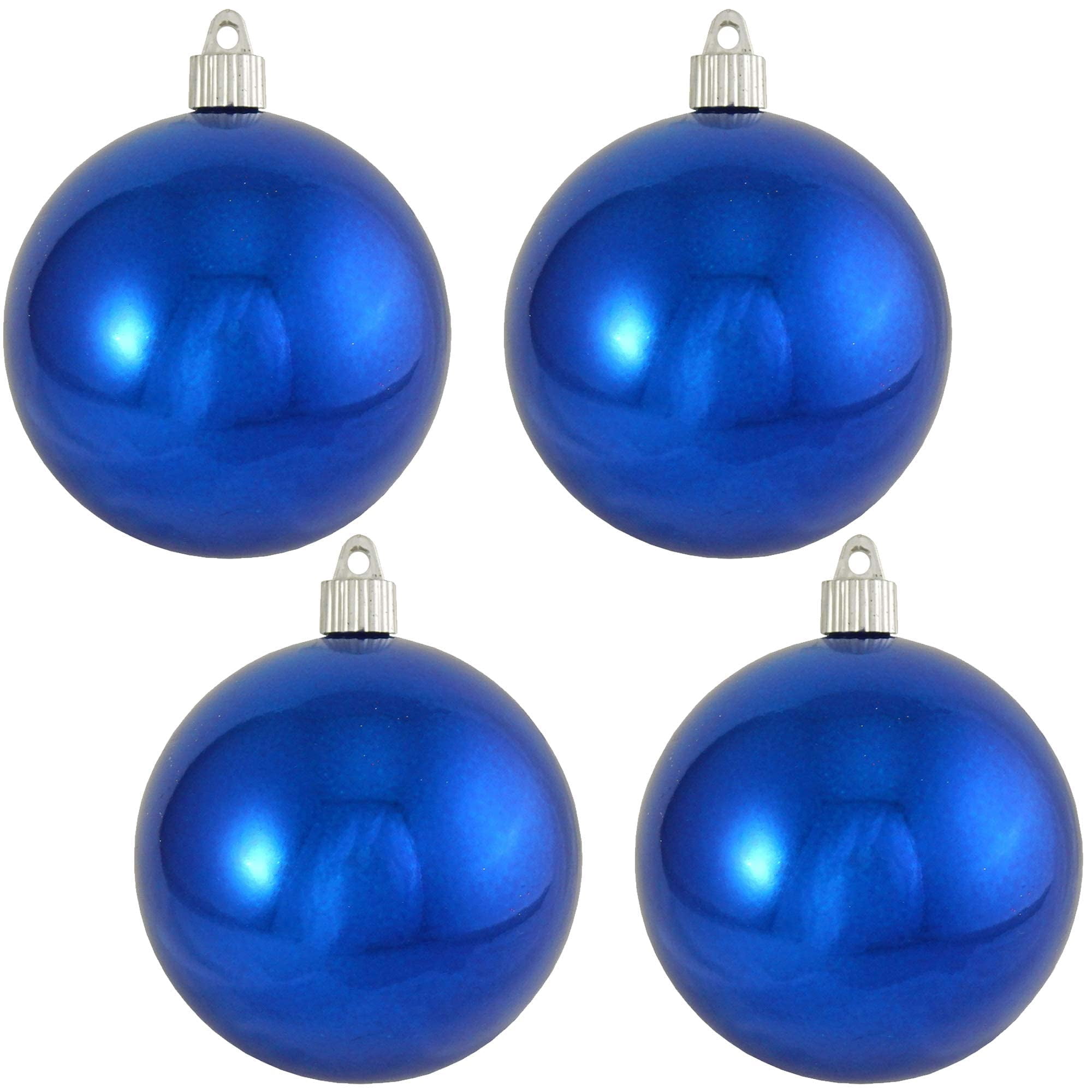 Christmas By Krebs 4" (100mm) Shiny Azure Blue [4 Pieces] Solid ...