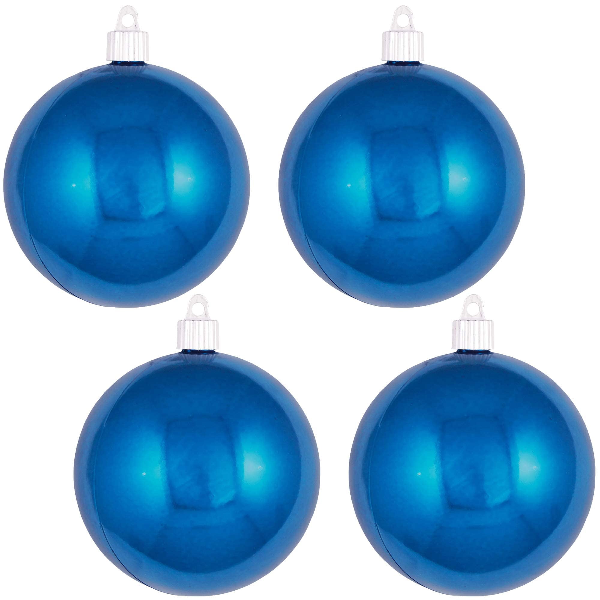 Christmas By Krebs 4" (100mm) Shiny Balmy Seas Blue [4 Pieces] Solid ...