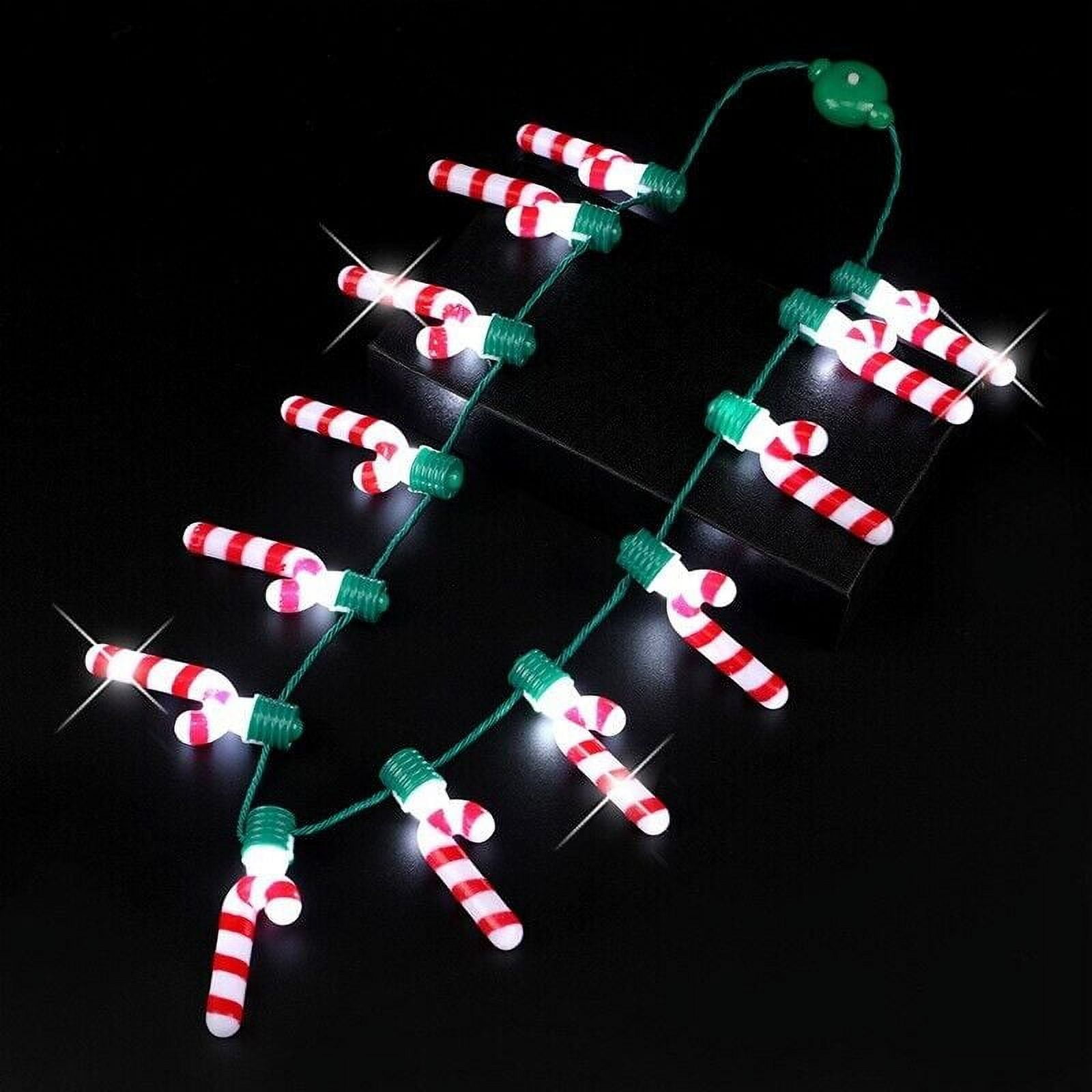 Christmas LED Lights Necklace Candy Cane Decoration Light Up Necklace ...