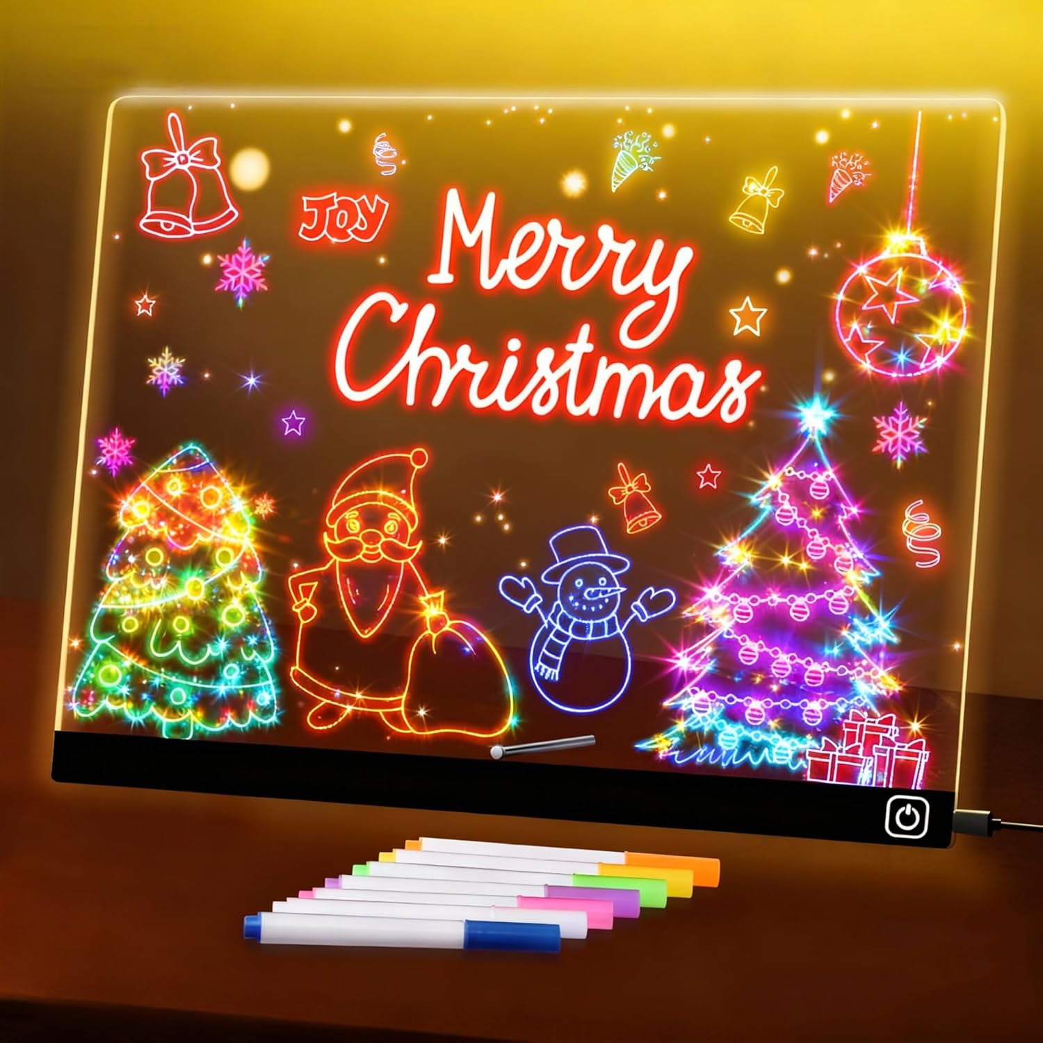 Christmas LED Note Board with Colors Decorations, 13.8"X10.3" Light Up ...