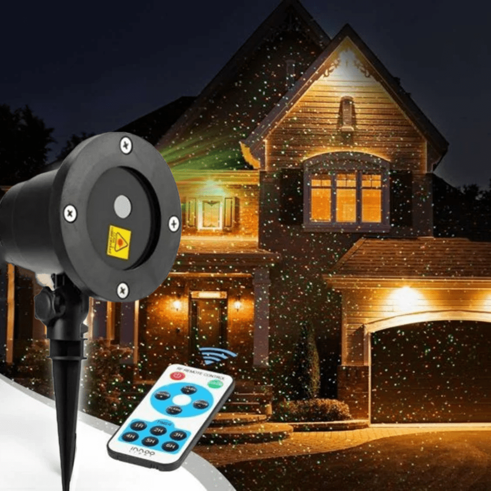 Christmas LED Projector Light- Red and Green Starry Outdoor Garden ...