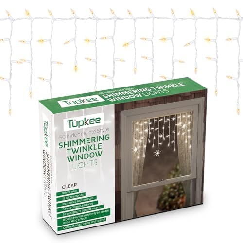 Tupkee 3ft Dangling Icicle Lights-50 Clear Incandescent Xmas Indoor ...