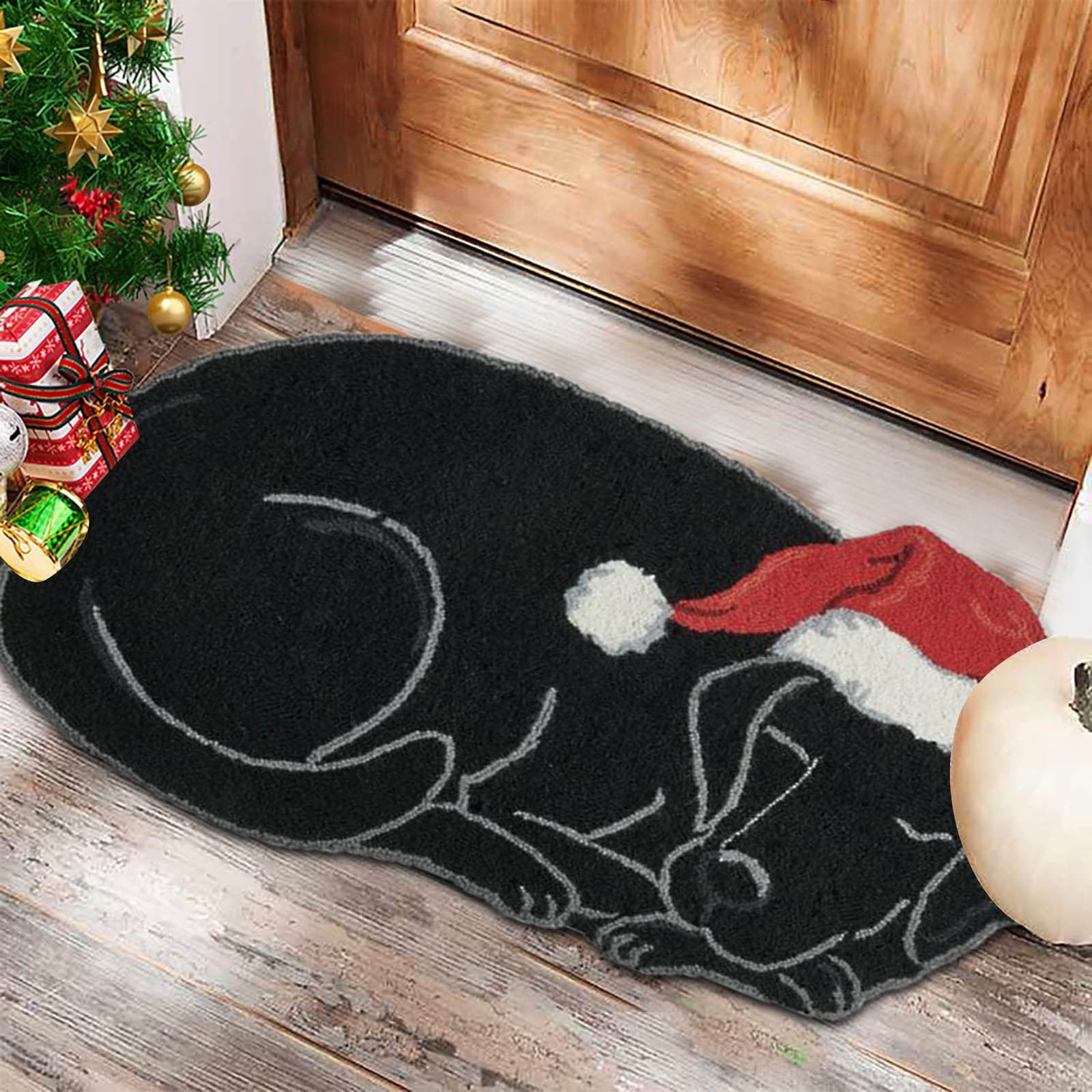 Christmas Lab Dog Shaped Rugs, 35x20 Inches Non-Slip Washable Welcome ...