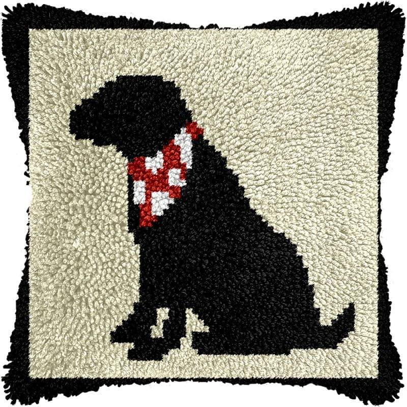 Christmas Labrador Latch Hook Pillows Kits Cushion Pillow Cover with ...