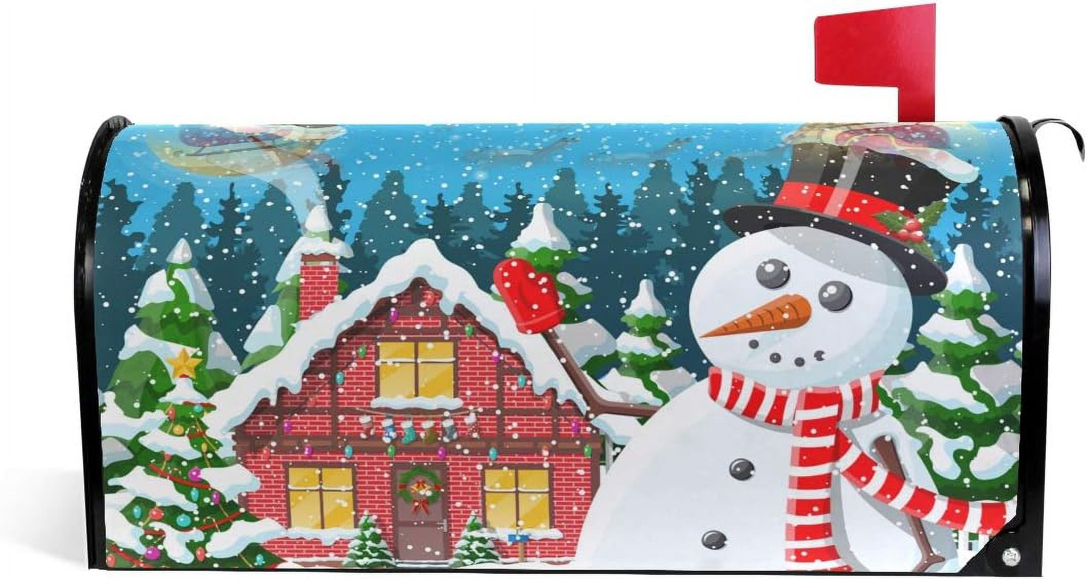 Christmas Landscape Tree Snowman Santa Sleigh Reindeers Magnetic ...