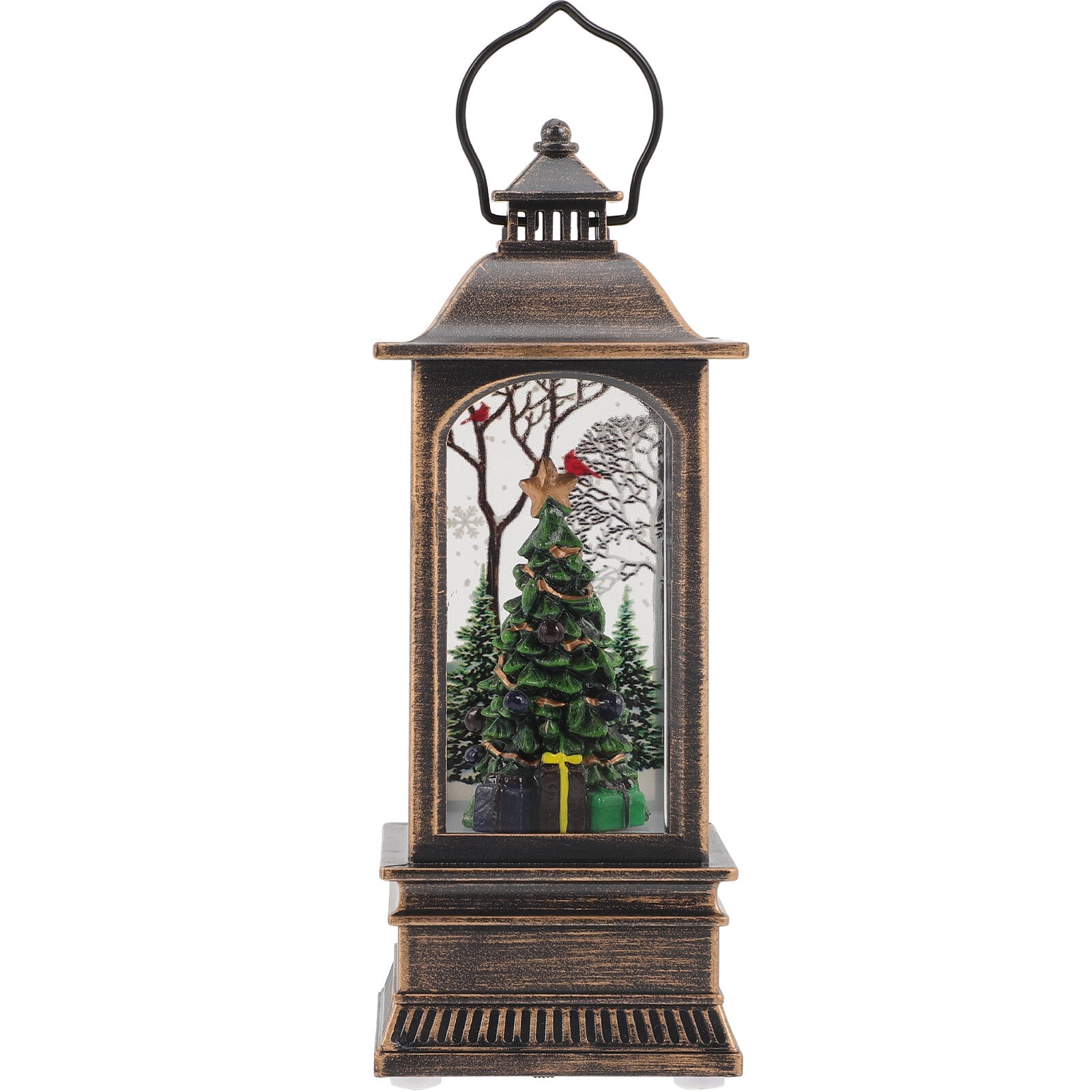 FRCOLOR Dark Brown Plastic Christmas Lantern with Handle for Home Decor ...