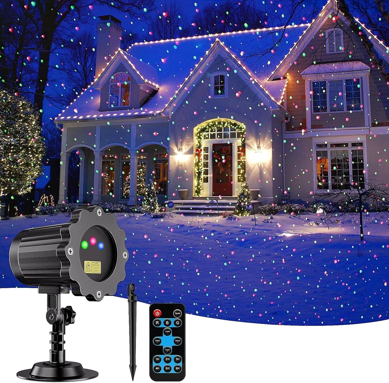 Christmas Laser RGB LED Projector Light Moving Outdoor Landscape Stage ...