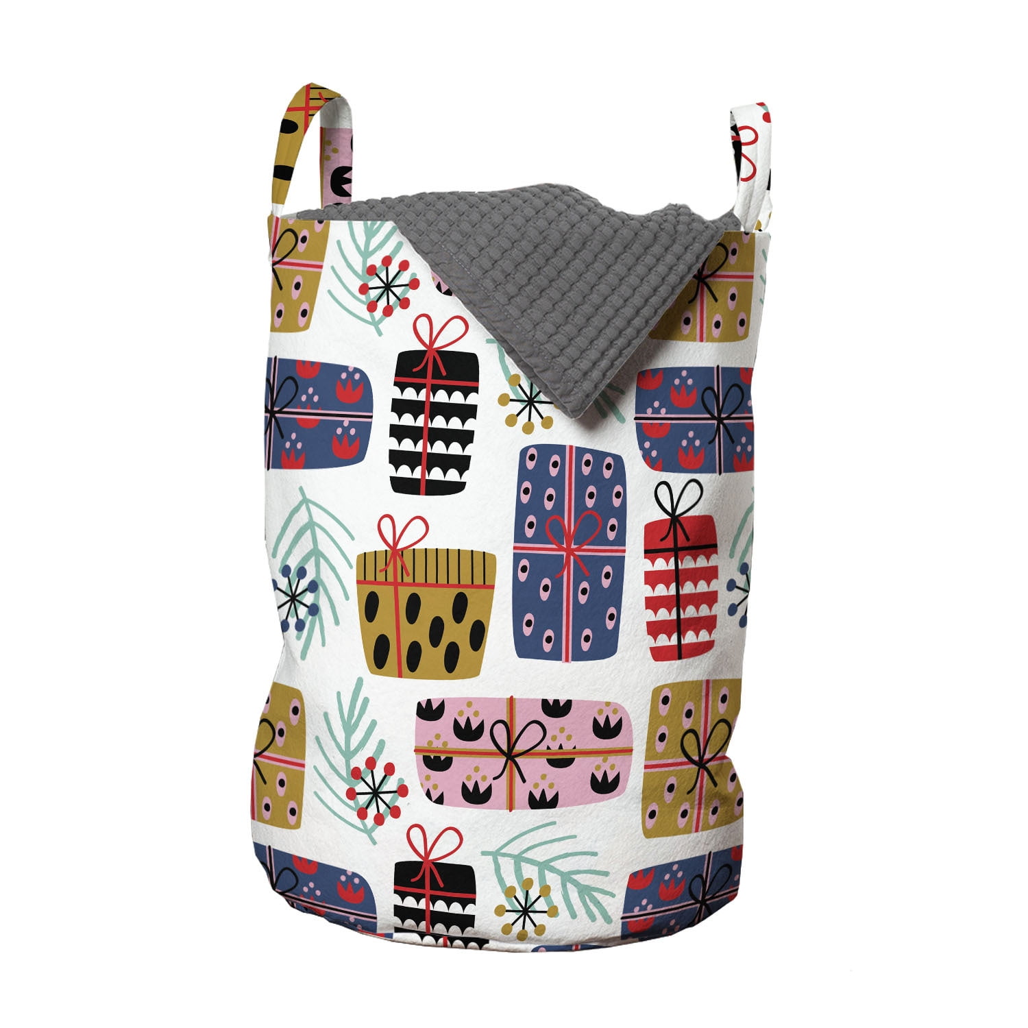 Christmas Laundry Bag, Scandinavian Style Happy New Year Gift Boxes ...