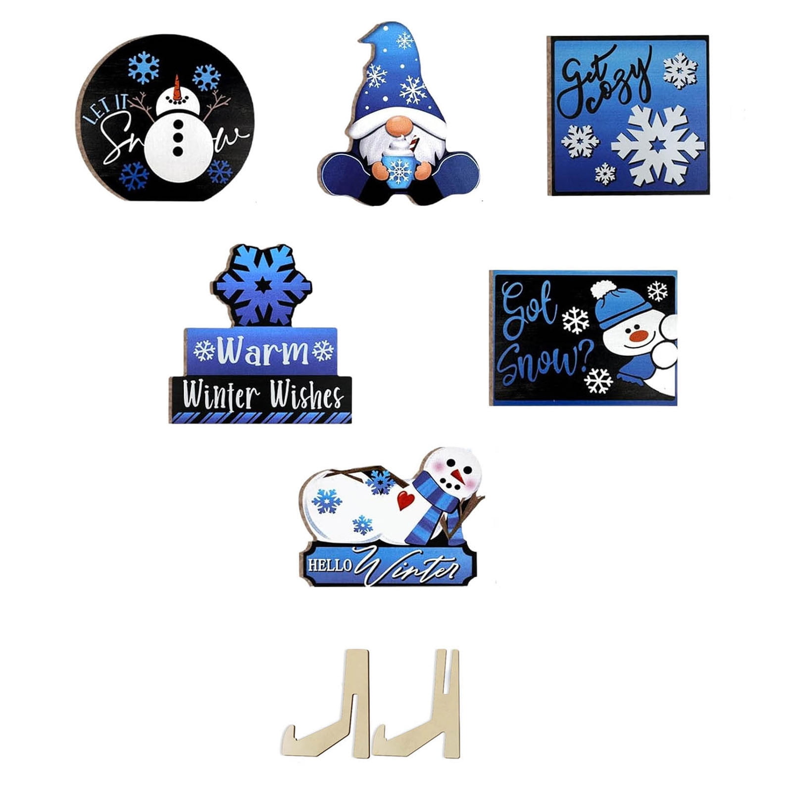 Christmas Layered Tray Wooden Ornaments Candy Desktop Tray Decoration ...