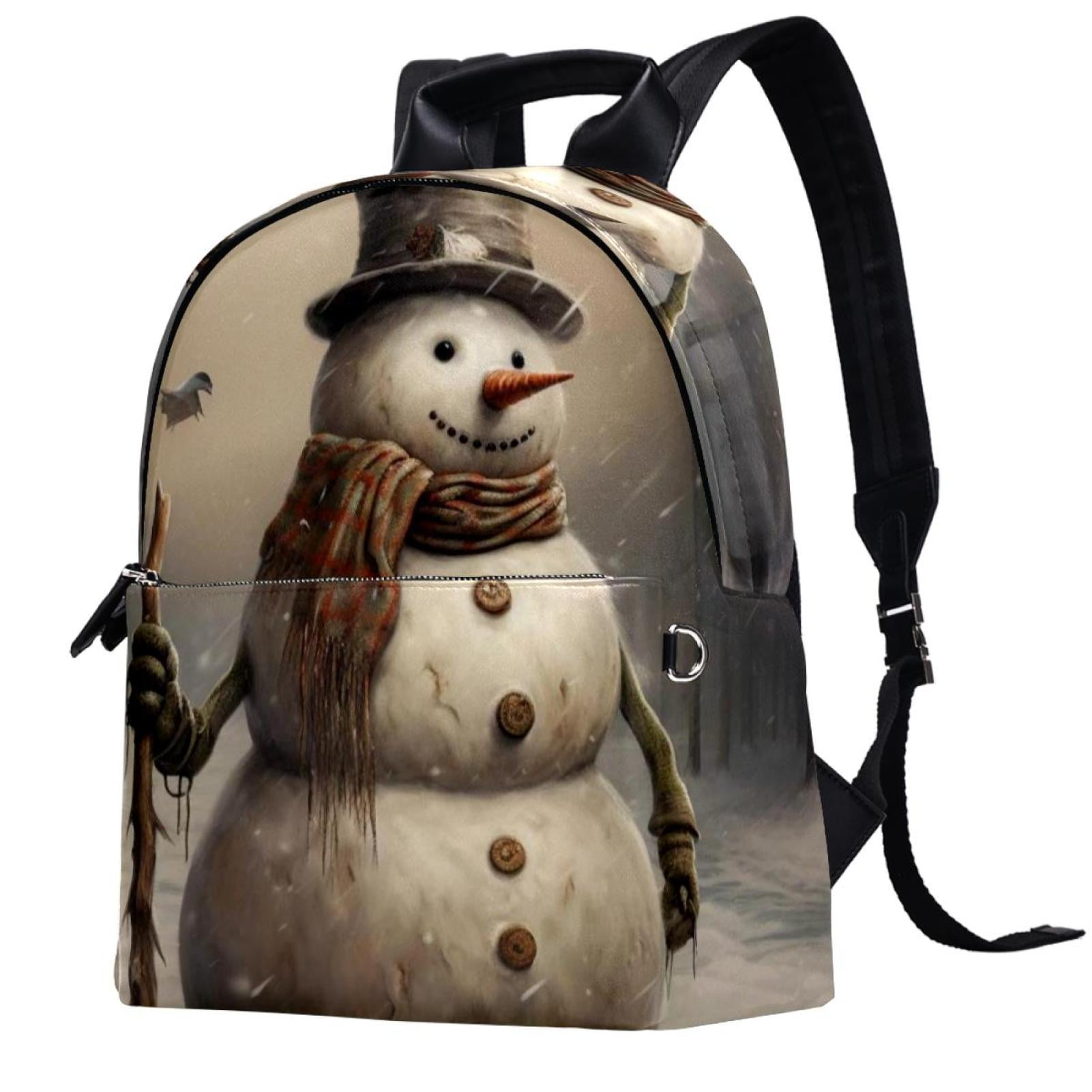 Christmas Leather Bookbag for Men Women Teens Work School Camping ...