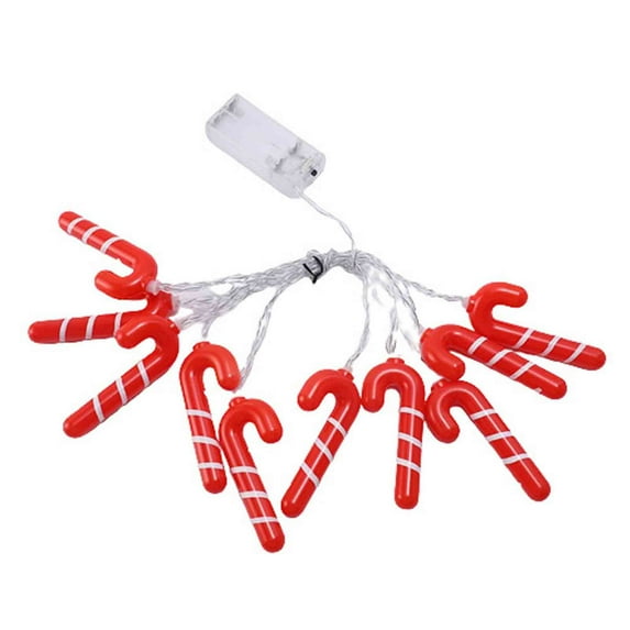 Christmas Led Candy Cane Light String 1.5 Meters With 10 Battery ...