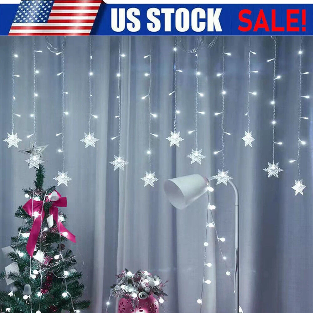 Christmas Led Window Snowflake Lights Landscape Lamps Fairy String ...