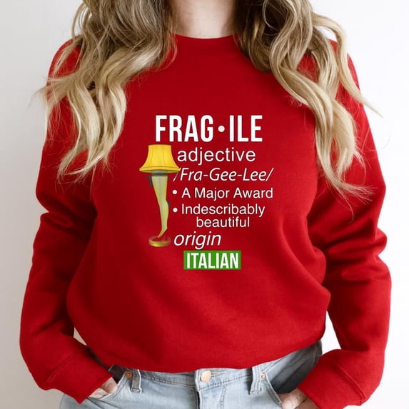 Christmas Leg Lamp Fragile Definition Funny Major Award Tee Graphic ...
