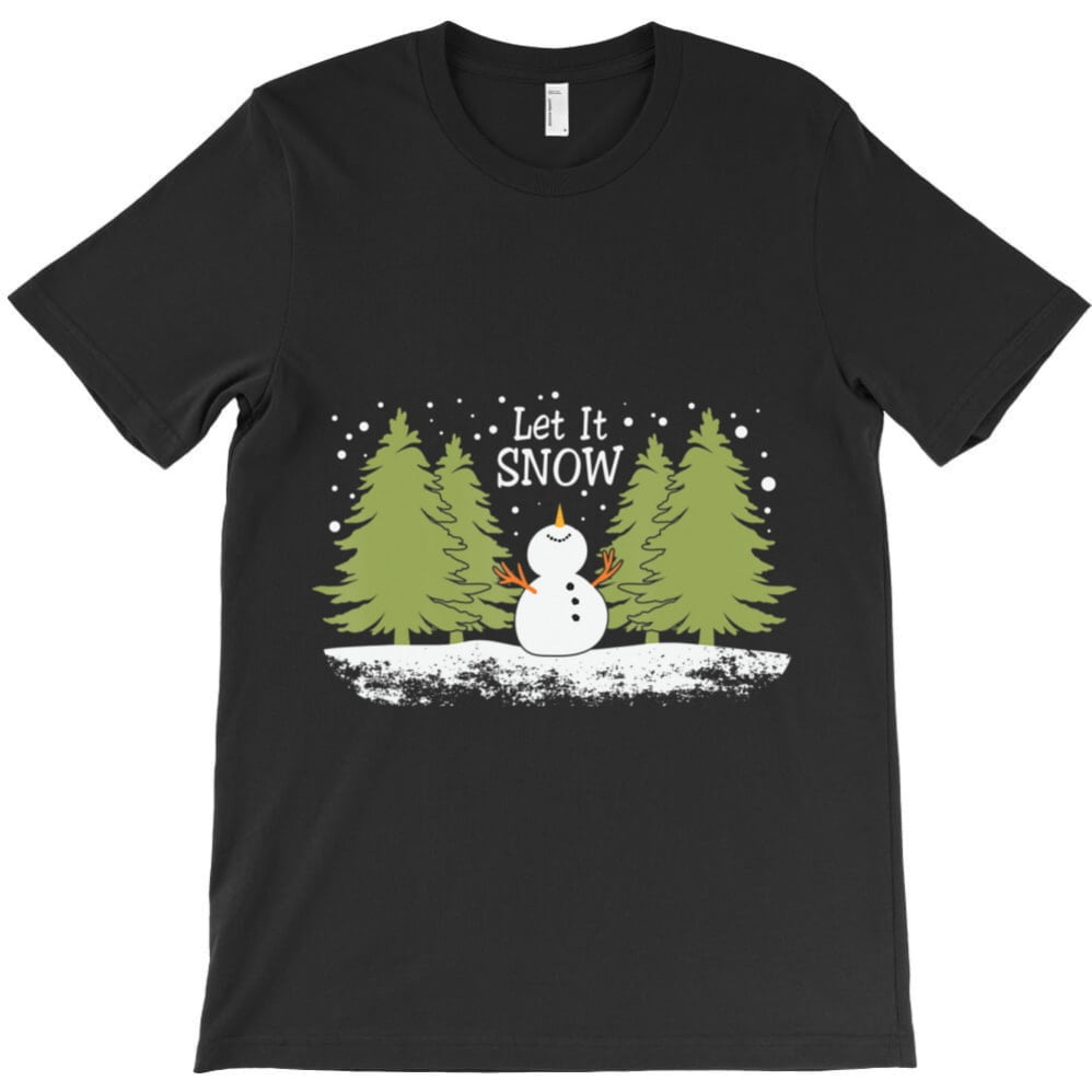 Christmas Let It Snow Funny Snowman Winter Xmas Holiday Graphic T-Shirt ...