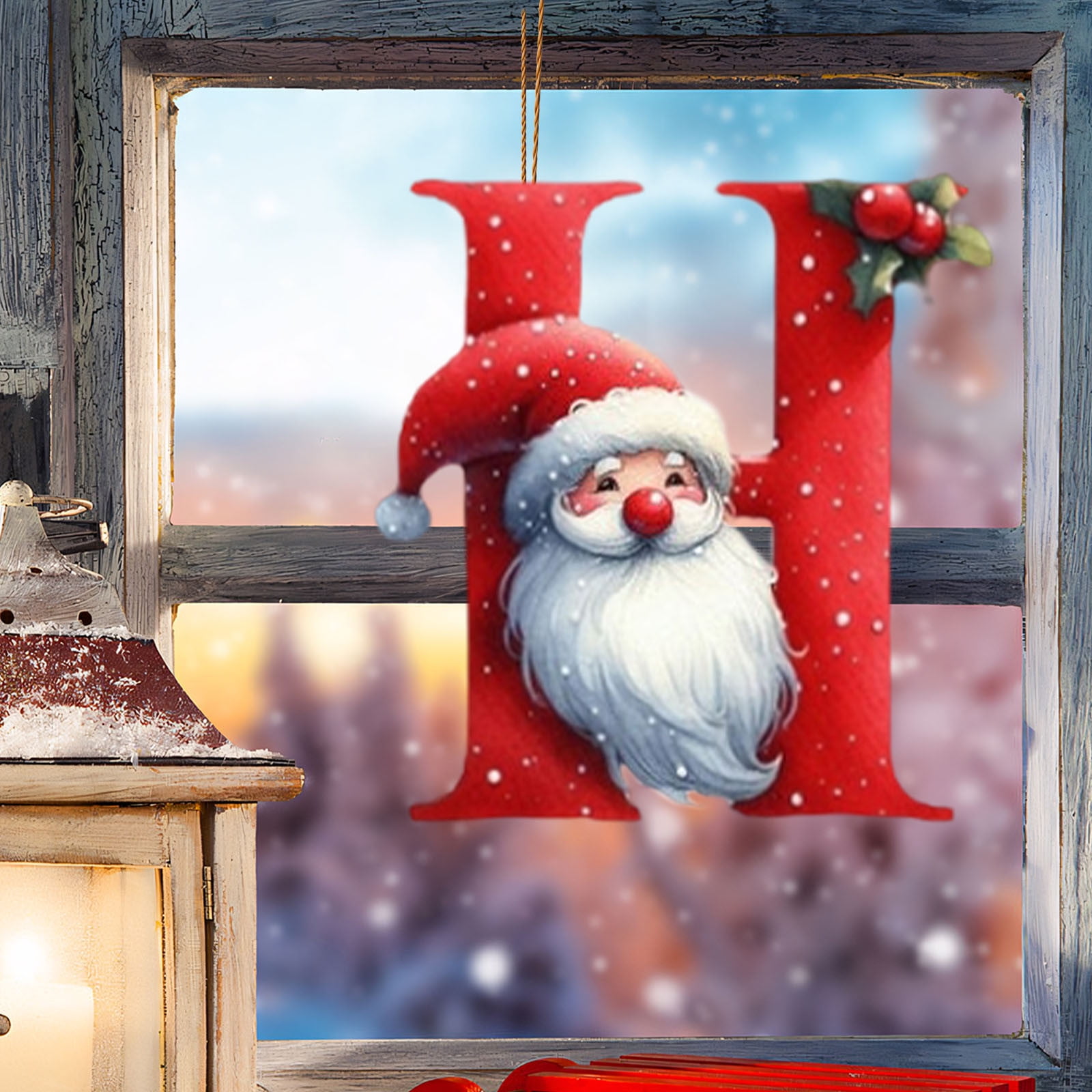 Christmas Letter Hanging Ornaments Acrylic Flat Pendant 26 Pcs Alphabet ...