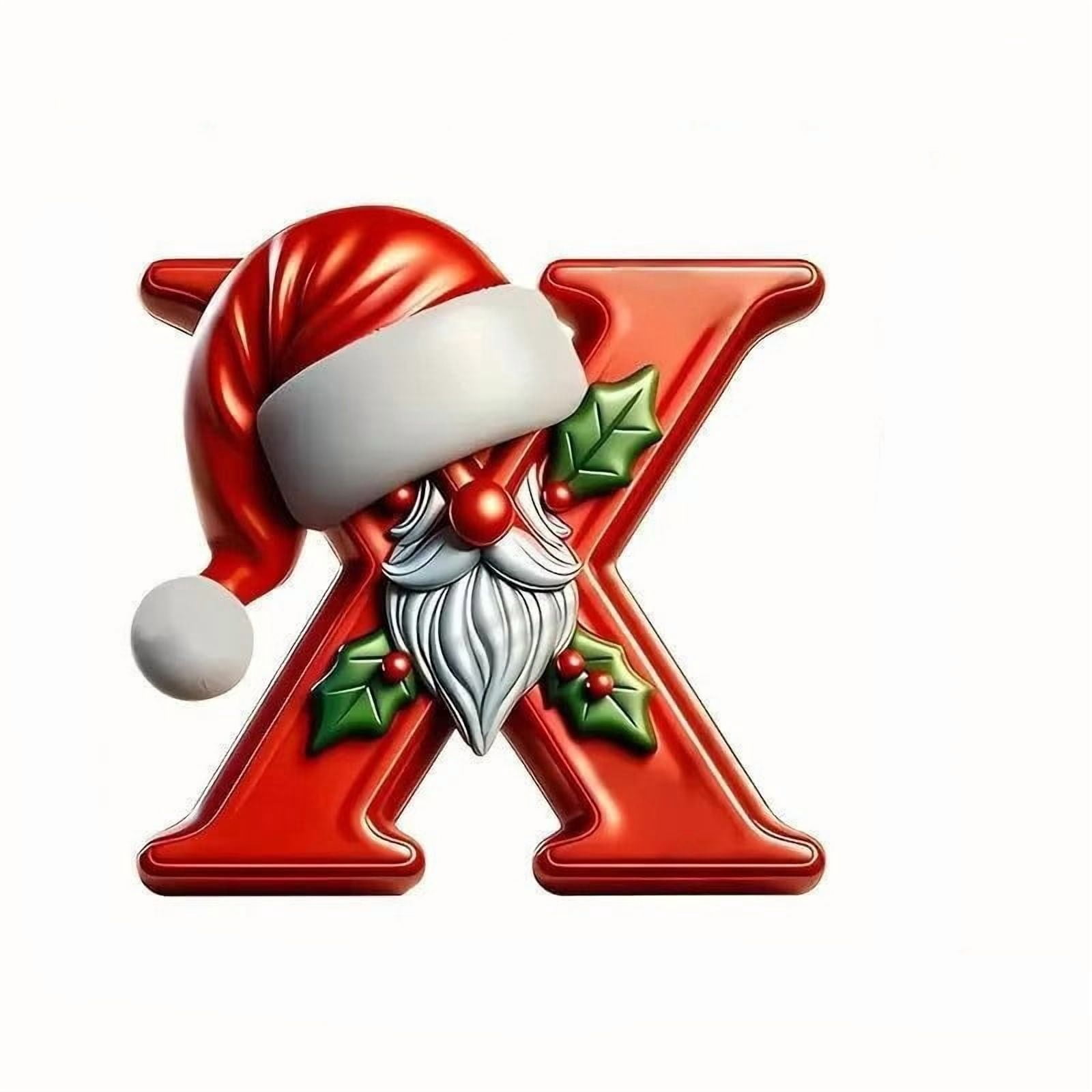 Christmas Letter Ornaments for Xmas Tree, Santa Claus Alphabet ...