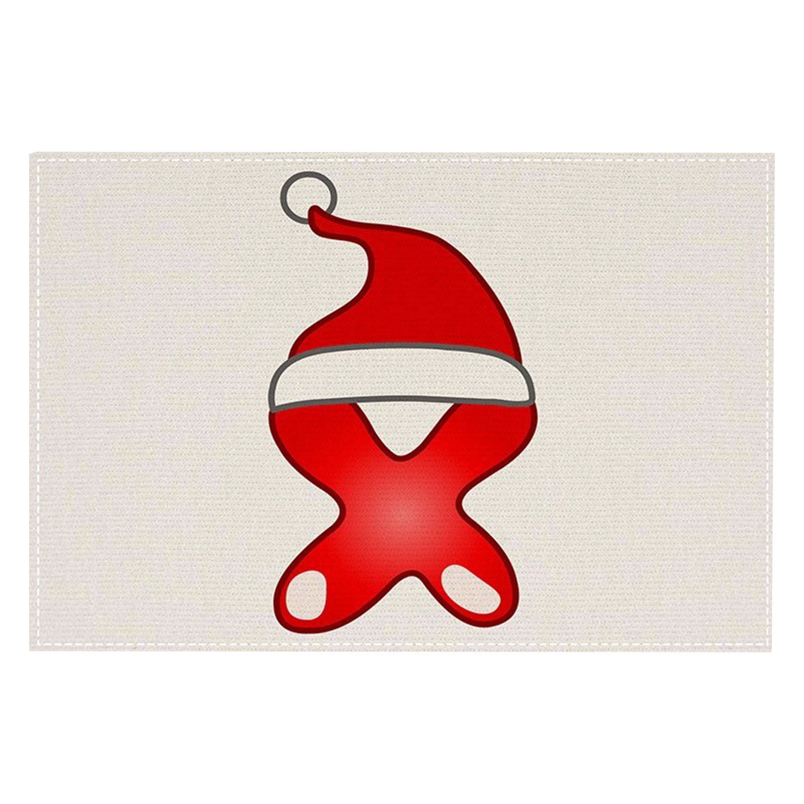 Christmas Letter Placemats, 12 X 18 Inches Linen Table Decorations with ...