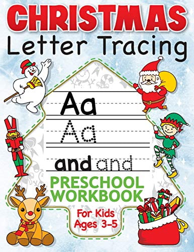Pre-Owned Christmas Letter Tracing Preschool Workbook for Kids Ages 3-5 ...