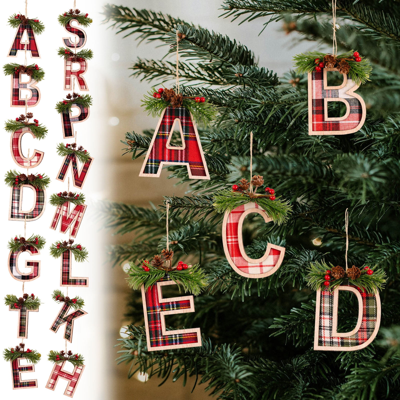 Christmas Letter Tree Decoration Pendant - Personalized DIY Xmas ...