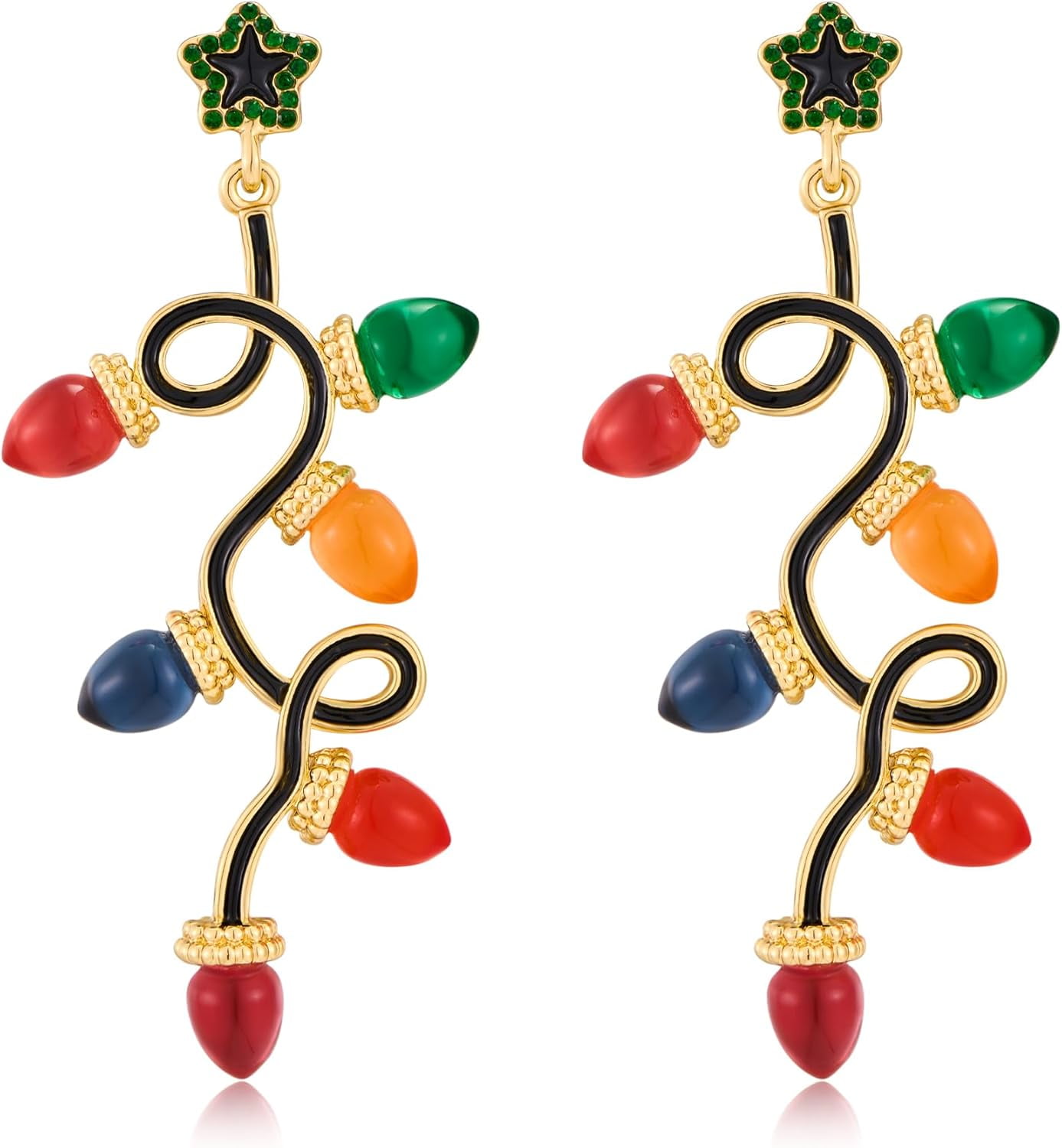 Christmas Light Bulb Dangle Earrings Colorful Festive Holiday Xmas ...