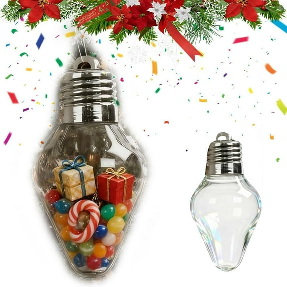 Christmas Light Bulb Gift Container,Christma Bulbs Gifts Jar,DIY ...