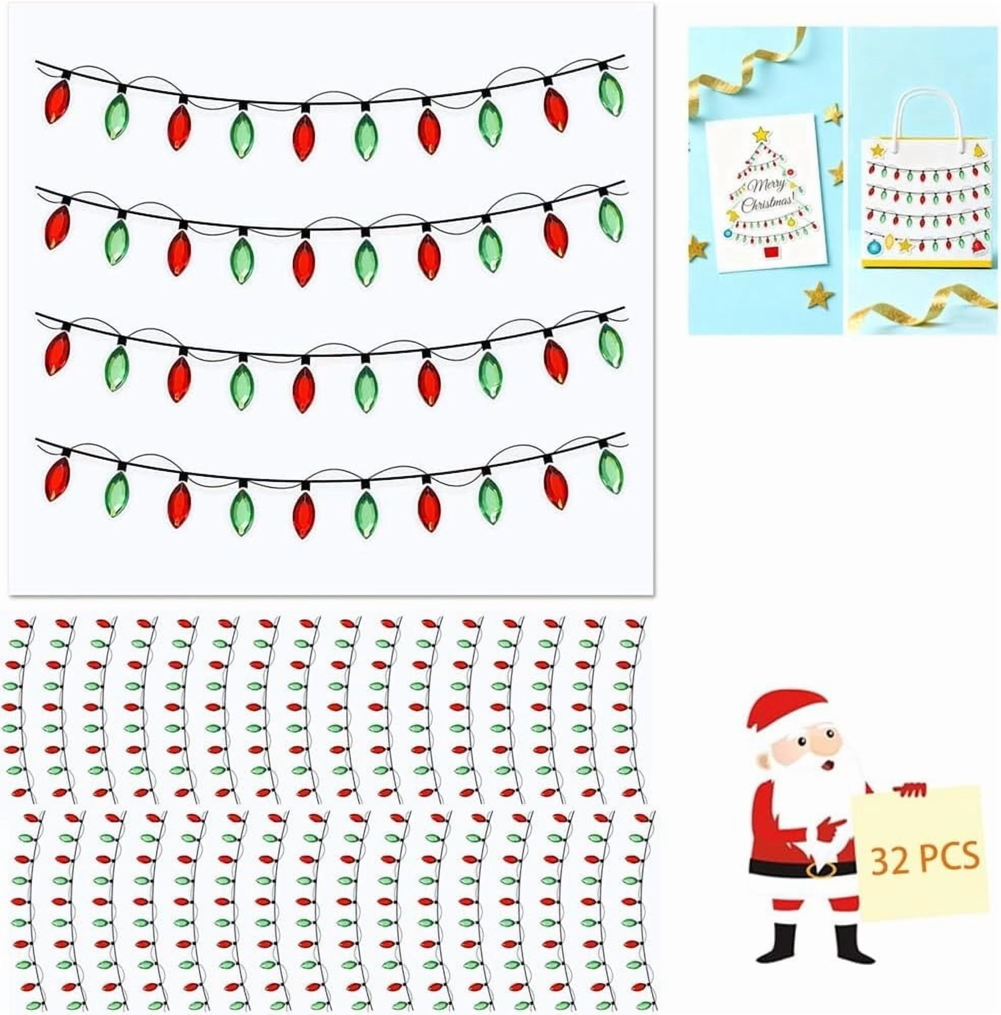 Christmas Light Embellishment Sticker Pack 32 Piece Dimensional Craft ...