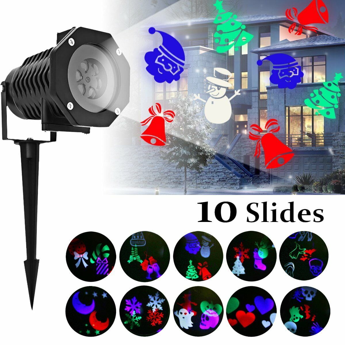 Christmas Light Projector, LED Projector Lights 10 Switchable Patterns ...