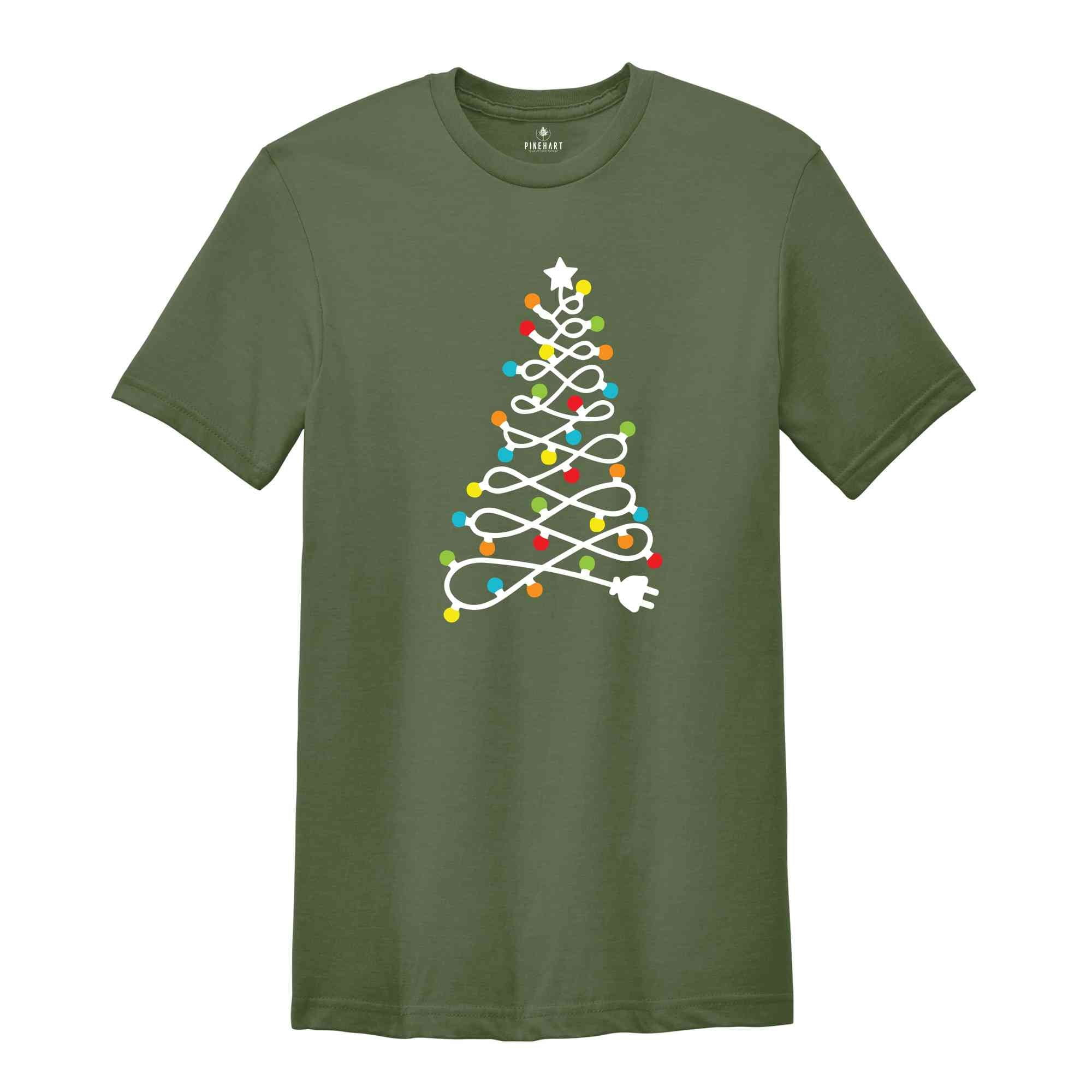 Christmas Light Tree Shirt, Christmas Tree Shirt, Holiday Shirt, Winter ...