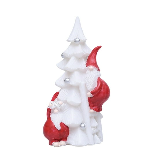 Christmas Light Up Decor, Resin Christmas Tree with Santa Claus, LED ...