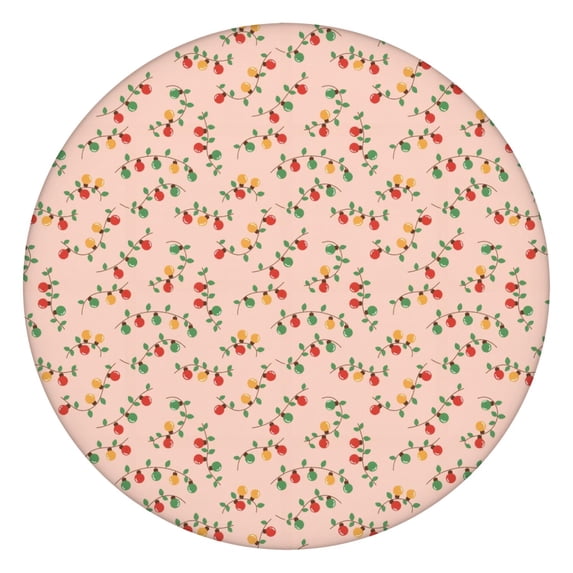 Christmas Light Vine Pastel Pink Pattern Round Elastic Tablecloth, 36 ...
