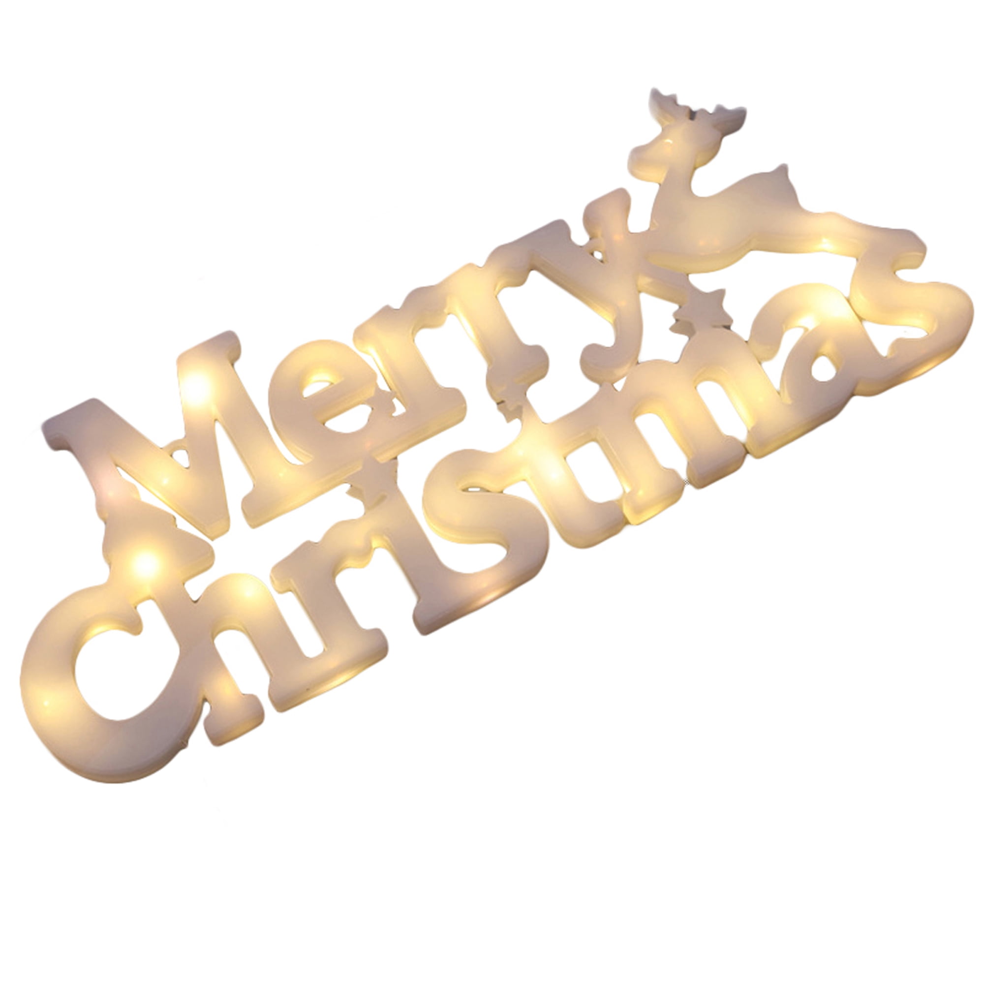 Christmas Light up Sign LED Letters Sign Tree Hanging Ornaments for ...