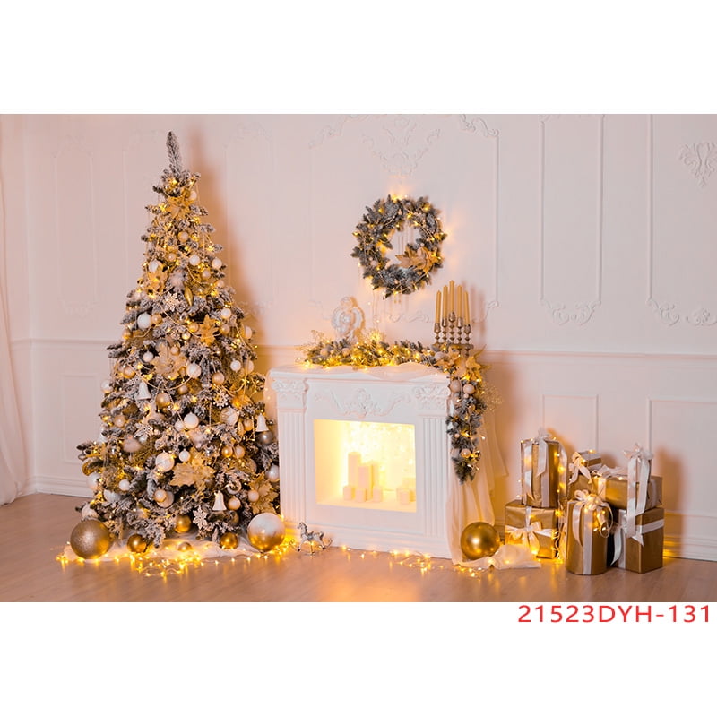 Christmas Light with Gift Pine Tree Photography Candle Big Red Socks ...