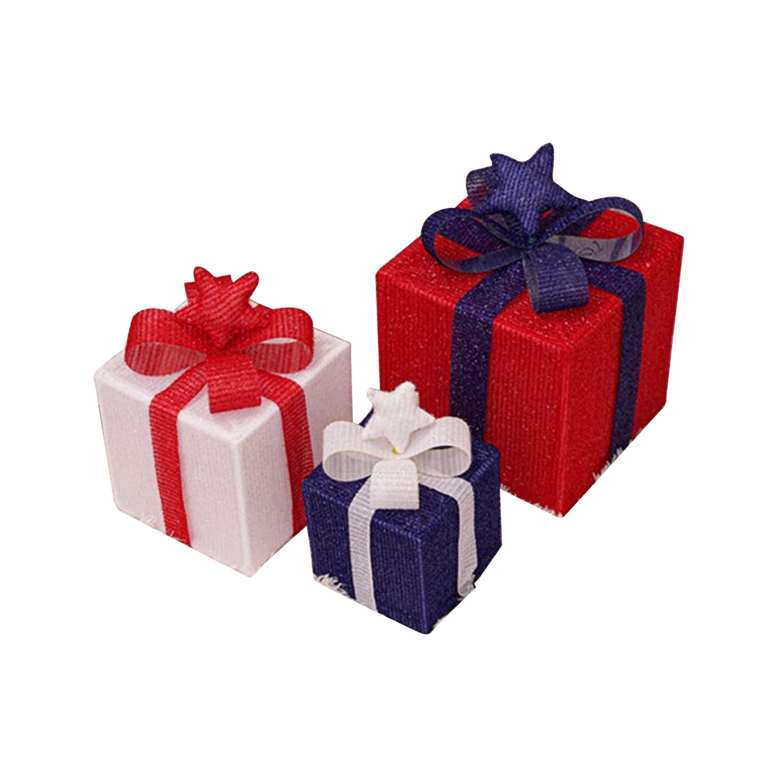 Christmas Lighted Gift Boxes Remote Control Set of 3 LED Gift Boxes ...