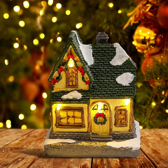 Christmas Lighted House Ornament, Lighted Christmas Village Houses ...