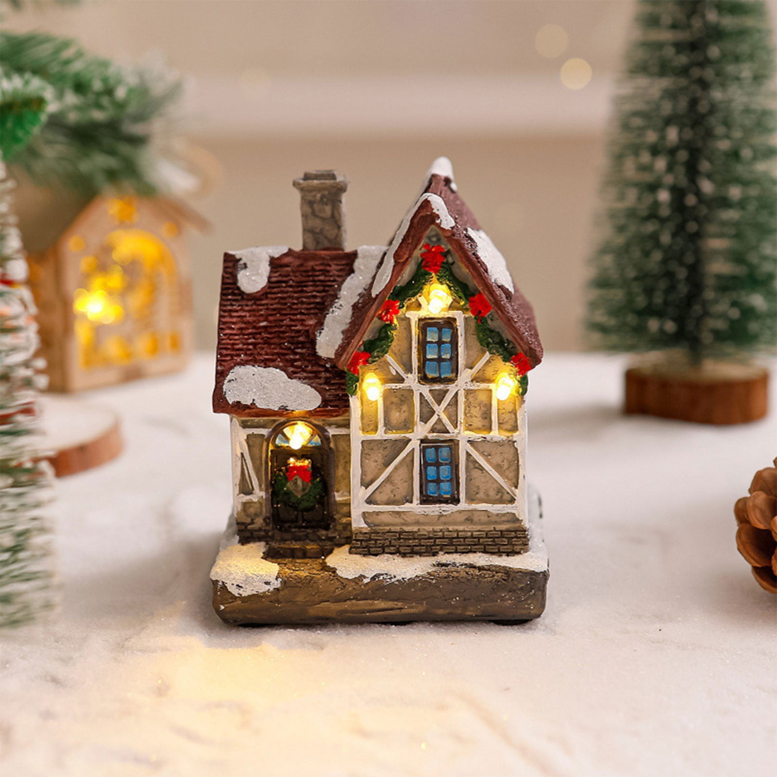 Christmas Lighted House Ornament, Lighted Christmas Village Houses ...