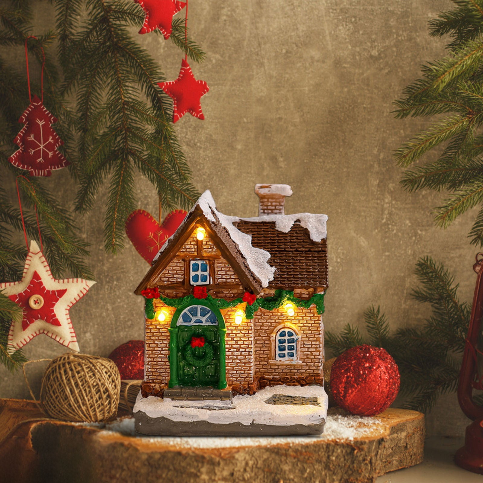 Christmas Lighted House Ornament, Lighted Christmas Village Houses ...