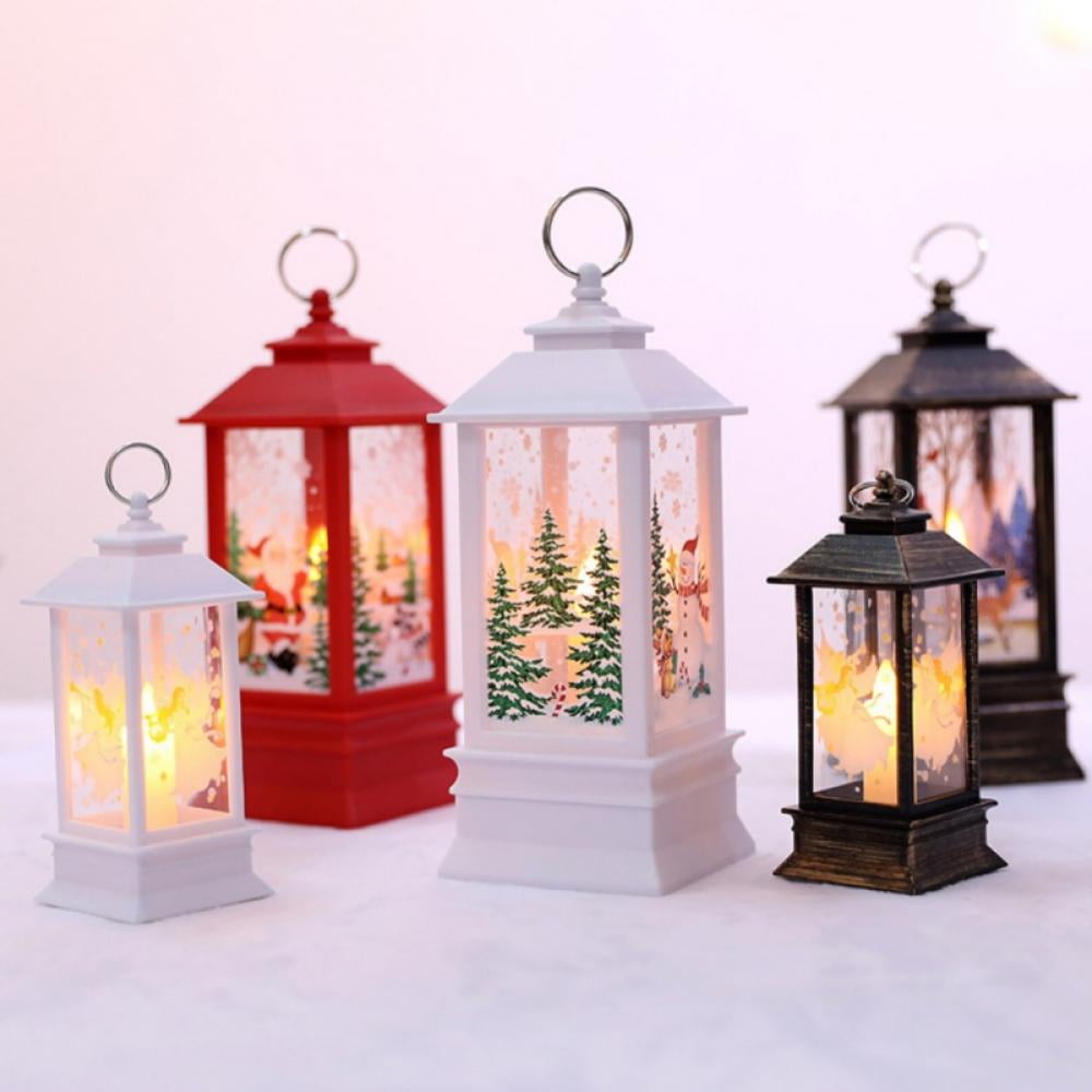 Christmas Lighted Water Lantern, Glowing Christmas Snowman Water ...