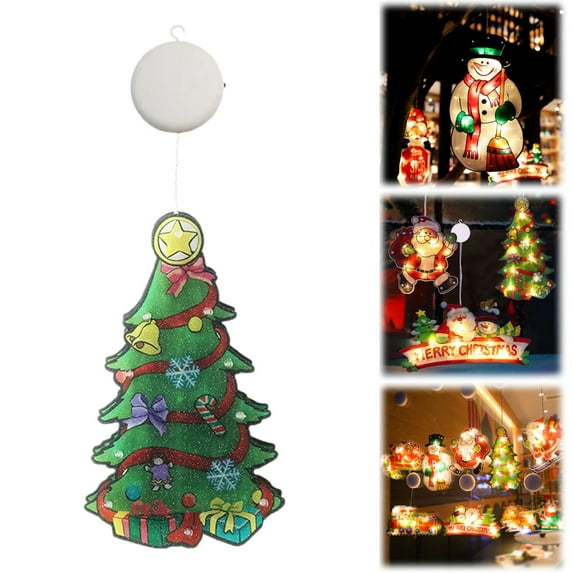 Christmas Lighted Window Decorations - LED Christmas Lights Santa Claus ...