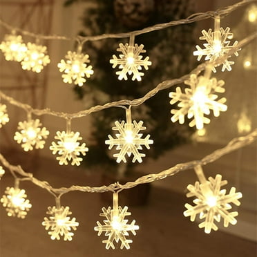 WILLED Snowflake LED String Lights - Battery Operated, Waterproof ...