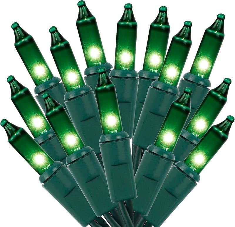 Christmas Lights, 150 Count 29 FT Christmas Mini String Lights, Green ...
