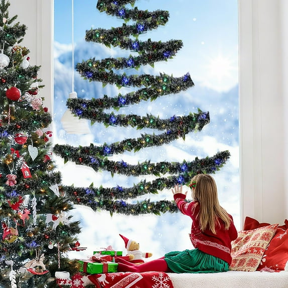 Christmas Lights 3 Meters 30 LED Battery Operated Green Velvet Stripe ...