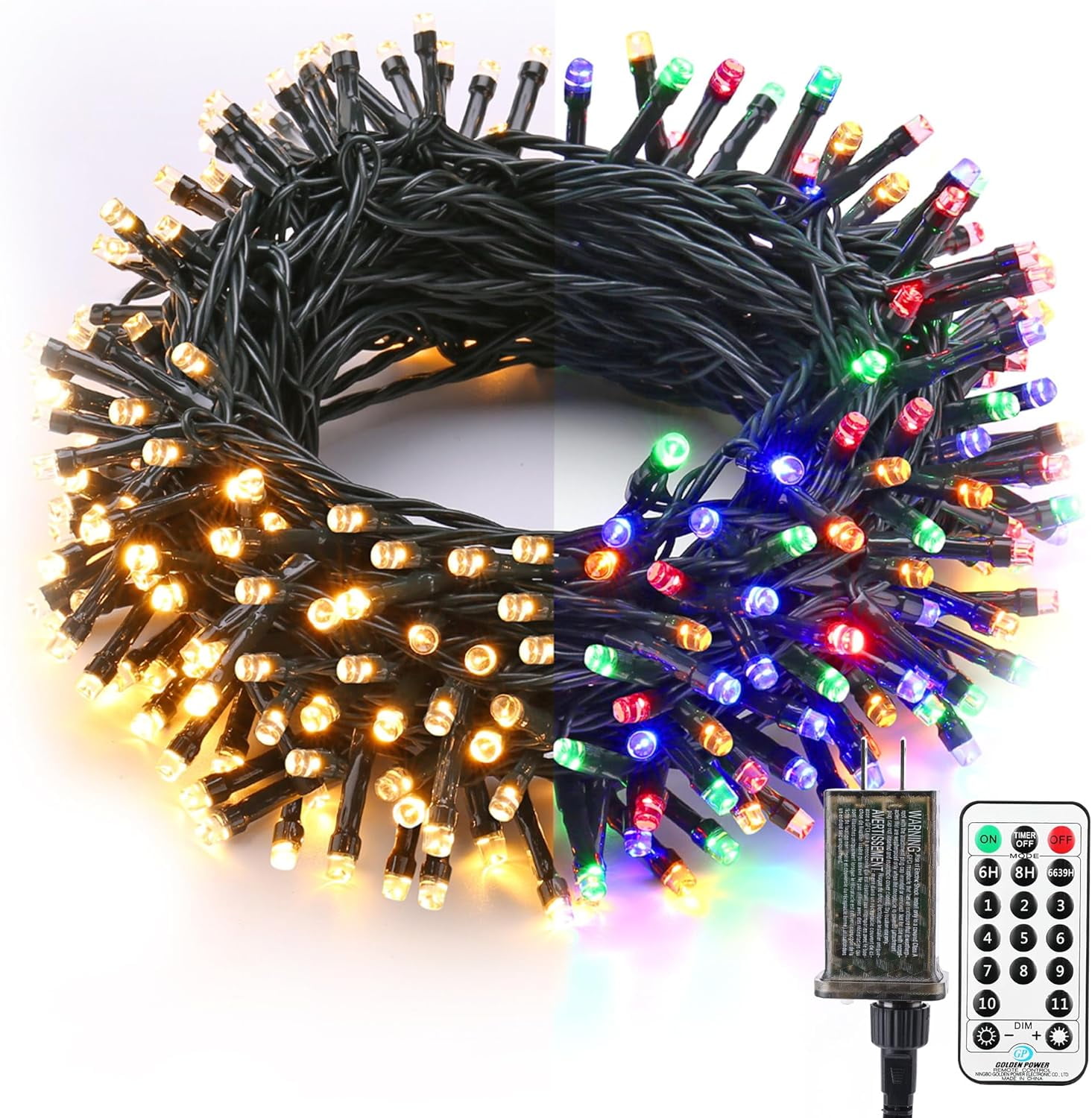 Christmas Lights, 65.67ft 200 LED Color Changing Tree Lights 11 ...