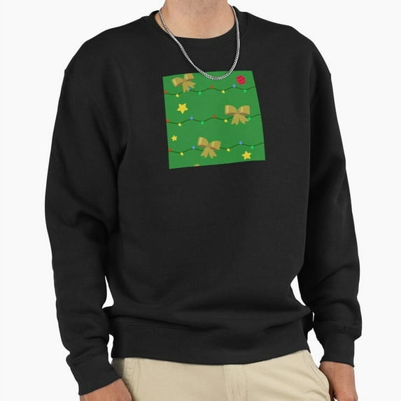 Christmas Lights And Bows Pattern Graphic Unisex Sweatshirt Aesthetic ...
