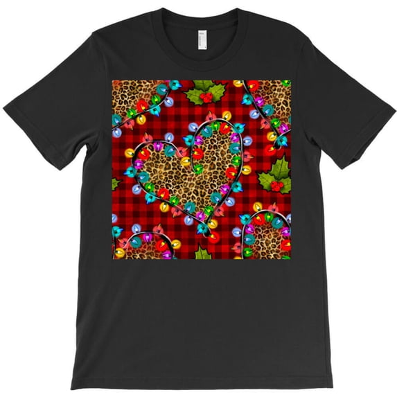 Christmas Lights And Leopard Hearts Funny Seamless Pattern Holiday ...